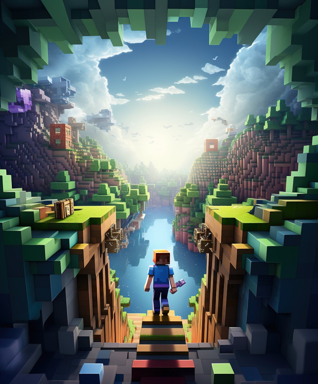 Minecrafter AI Pixel Art Fondo de regalo de cumpleaños 4K Descarga ...