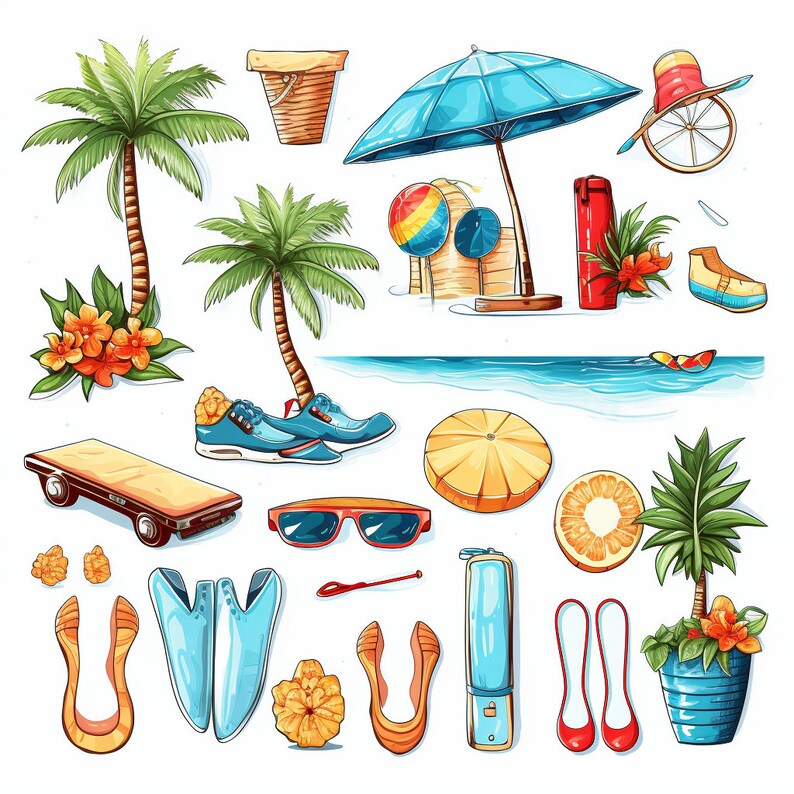 120 Summer Beach Clip Art Bundle - Etsy
