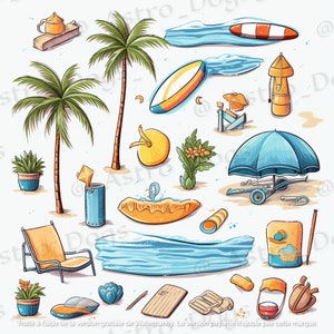 120 Summer Beach Clip Art Bundle - Etsy