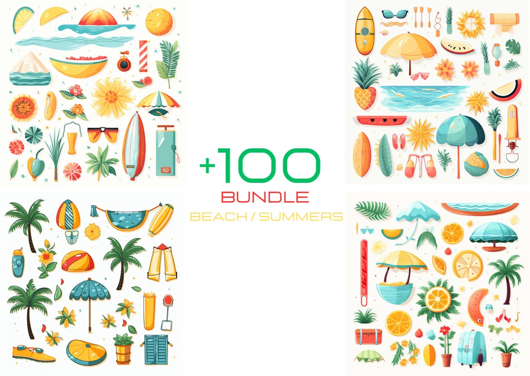 120 Bundle Clip Art Beach / Summer - Etsy