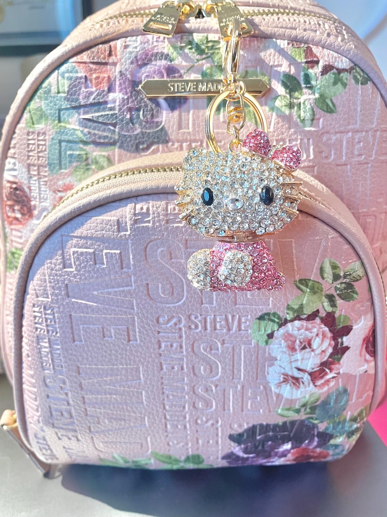 3-D Adorable Sanrio This **hello Kitty Rhinestone Keychain** Features ...