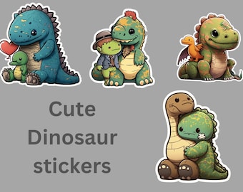 Chibi T-rex Baby Dinosaur on D20 Stickers and Magnets - Etsy