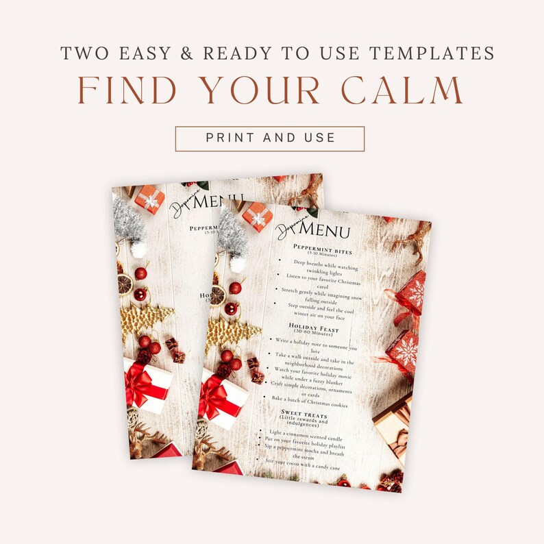 Christmas Themed Dopamine Menu With Free Bonus Printable: Mental Health ...