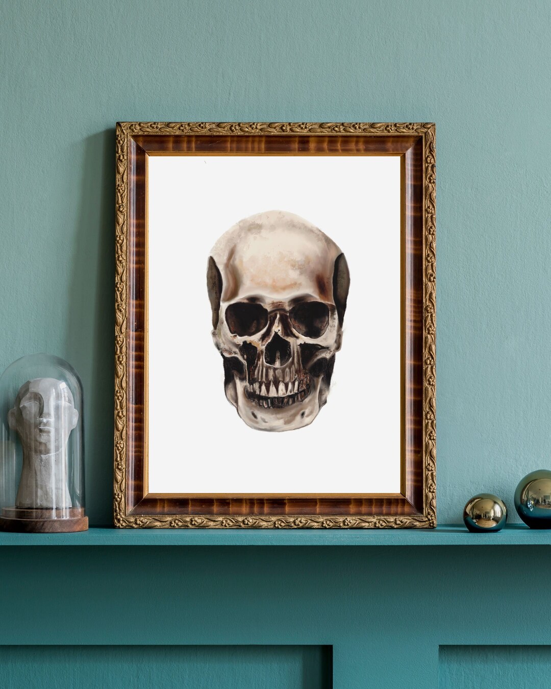 Human Skull Digital Download Skull Decor Wall Art Spooky - Etsy