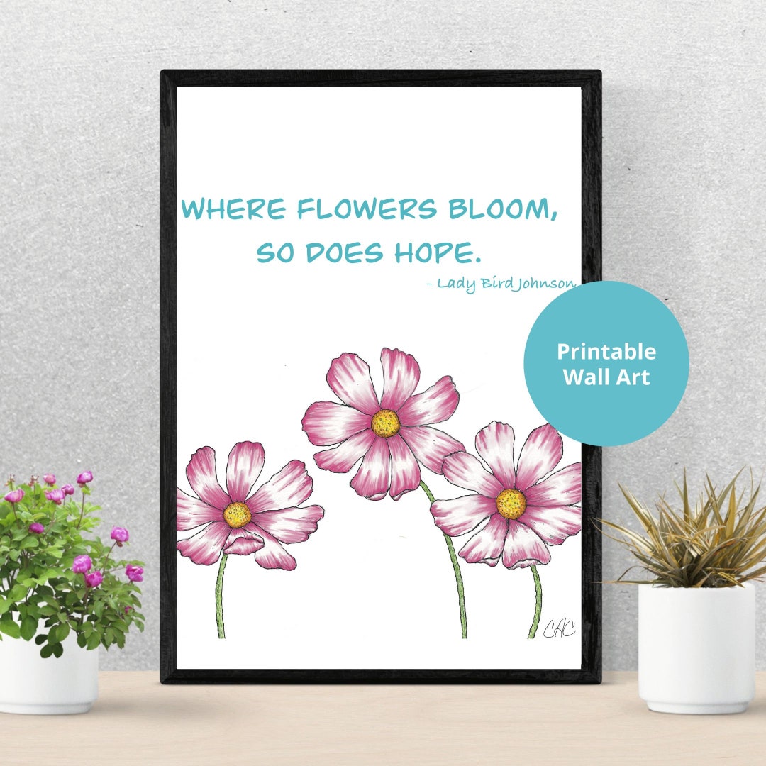 Positive Affirmation Printable Wall Art Original Wildflower - Etsy