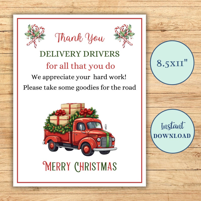 Delivery Driver Thank You, Thank You Delivery Driver, Thank You Sign ...