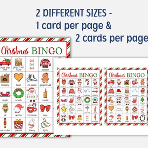 30 Christmas Bingo Cards, Printable Christmas Bingo Game for Kids ...