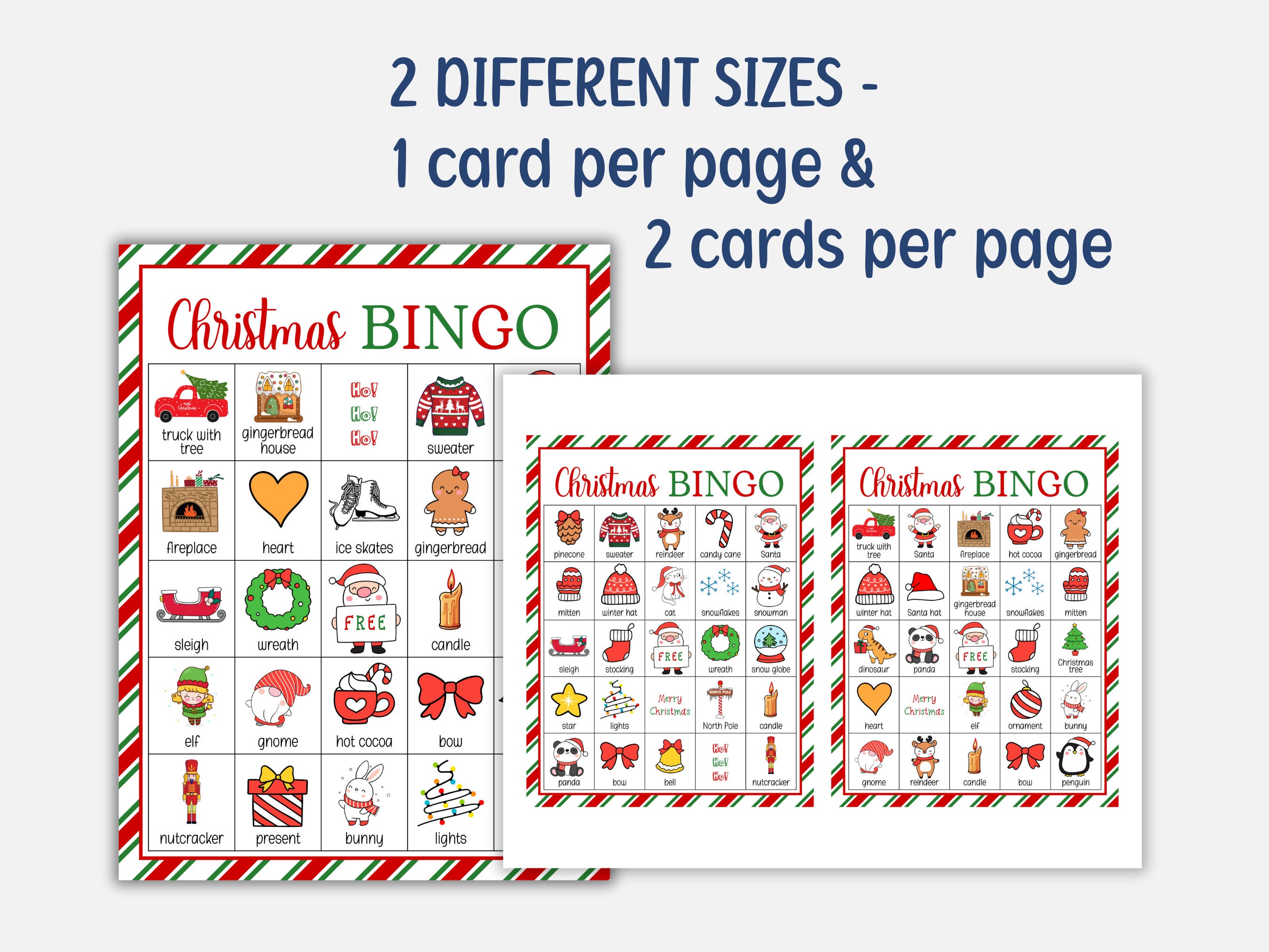 30 Christmas Bingo Cards, Printable Christmas Bingo Game for Kids ...