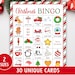 30 Christmas Bingo Cards, Printable Christmas Bingo Game for Kids ...