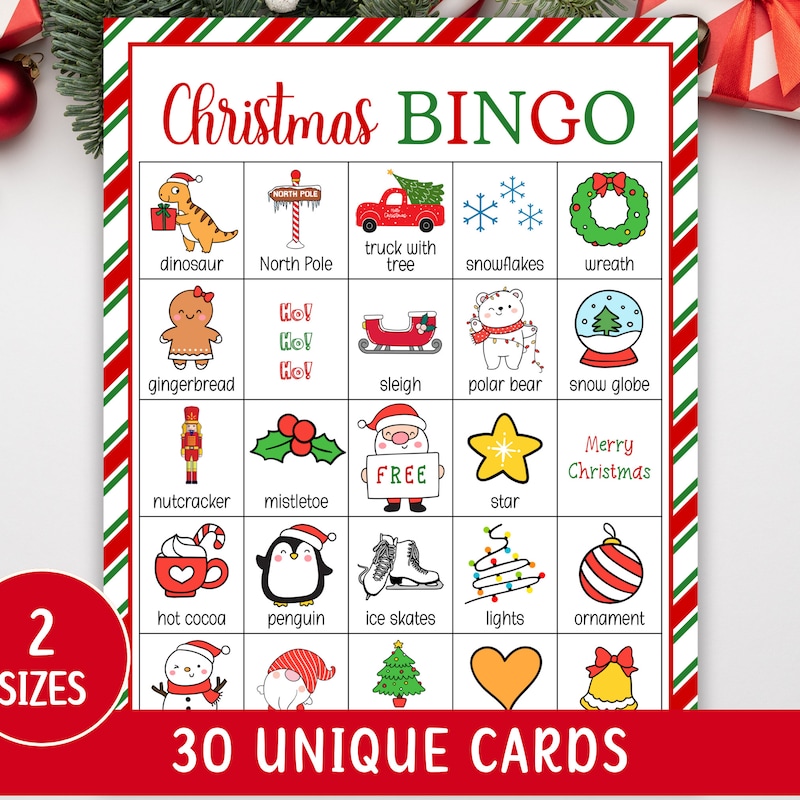 Weihnachten bingo ausdrucken - Etsy.de