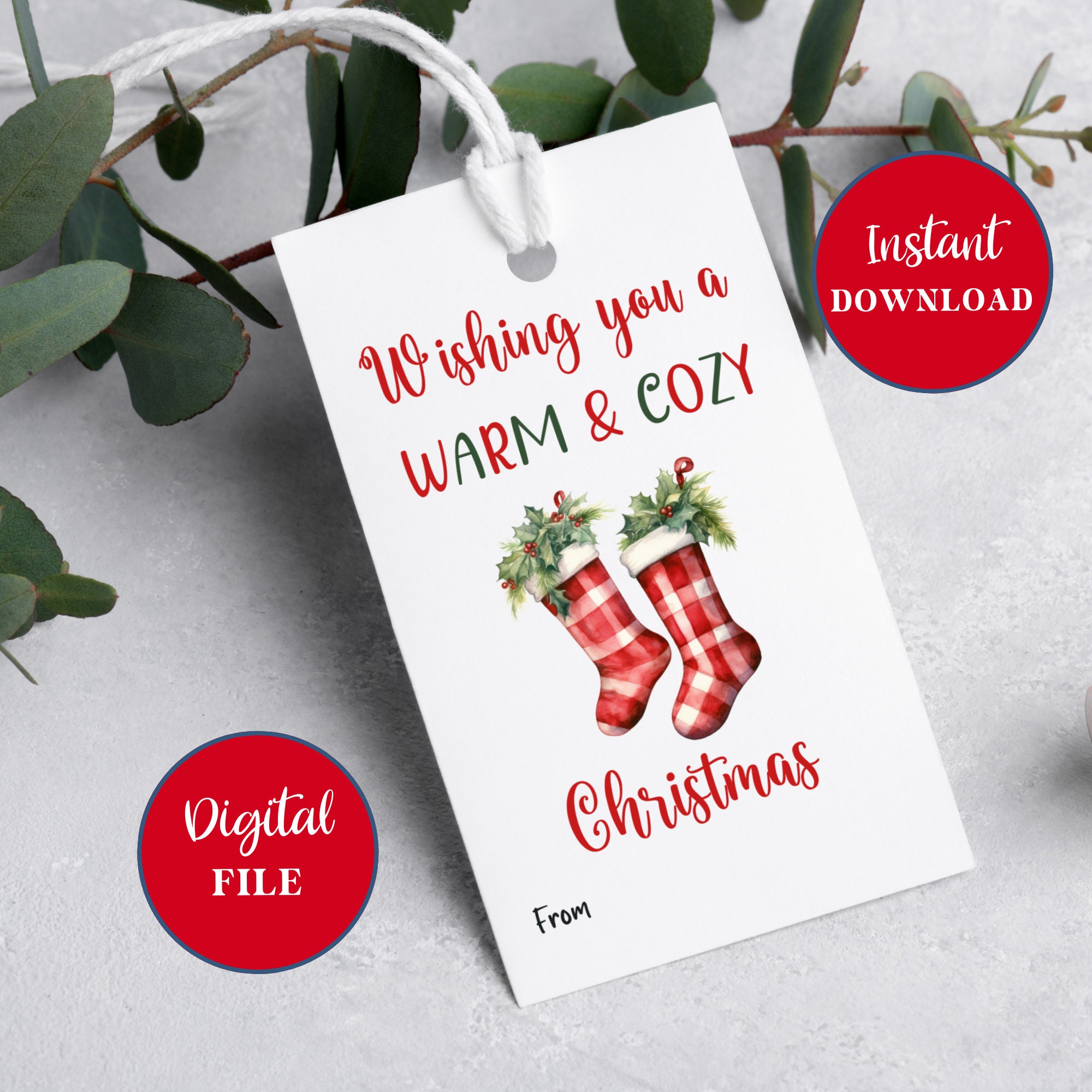 Christmas Gift Tags for Socks, Stocking Tags, Gift Tag, Teacher Gift ...