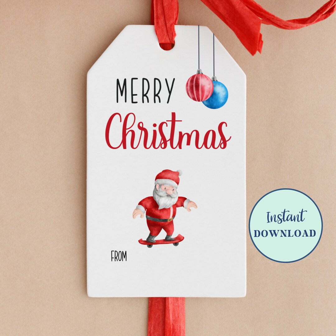 Secret Santa Gift Tags Printable, From Santa Gift Tags, Secret Santa ...