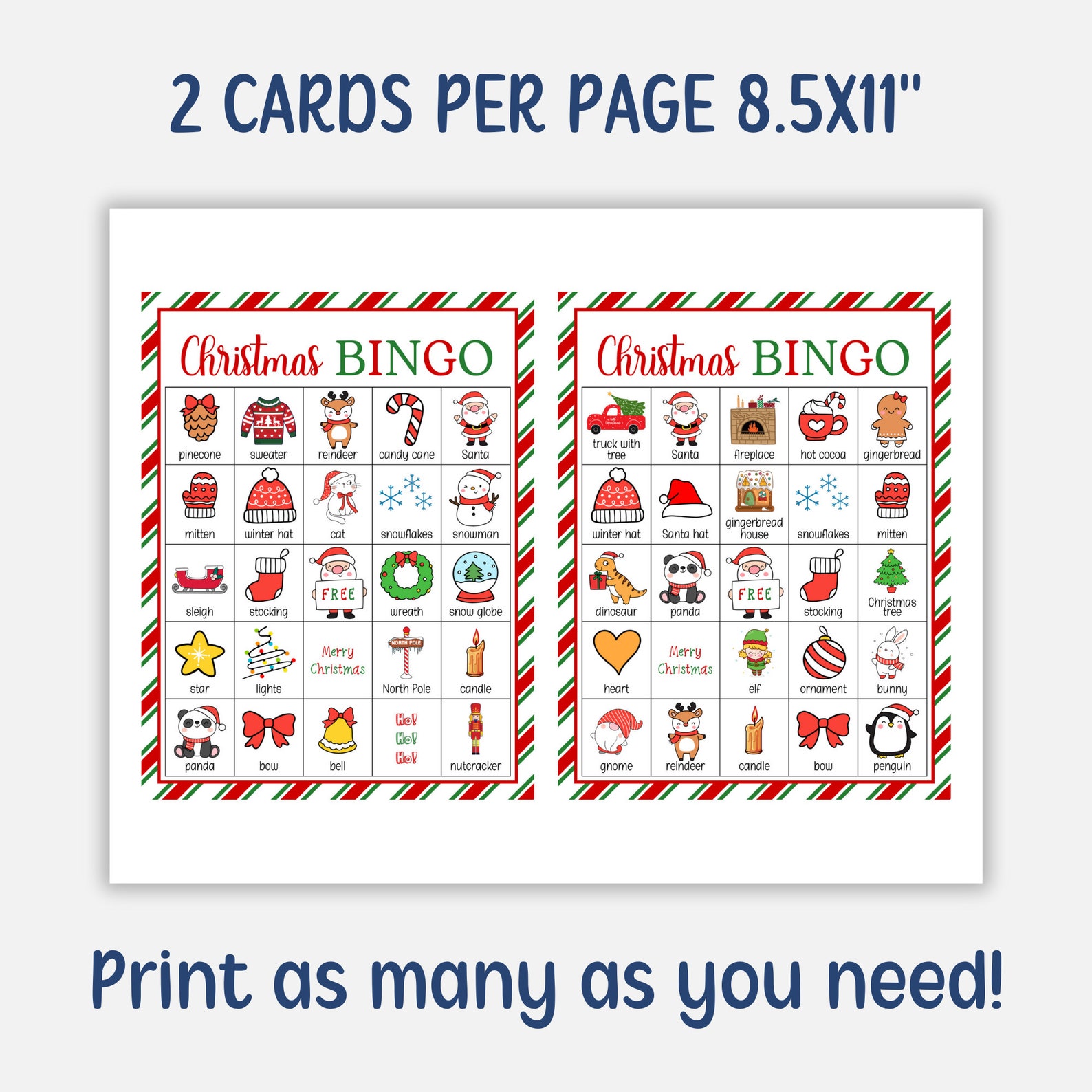 Christmas Bingo for 50, Work Holiday Bingo, Office Party Bingo ...