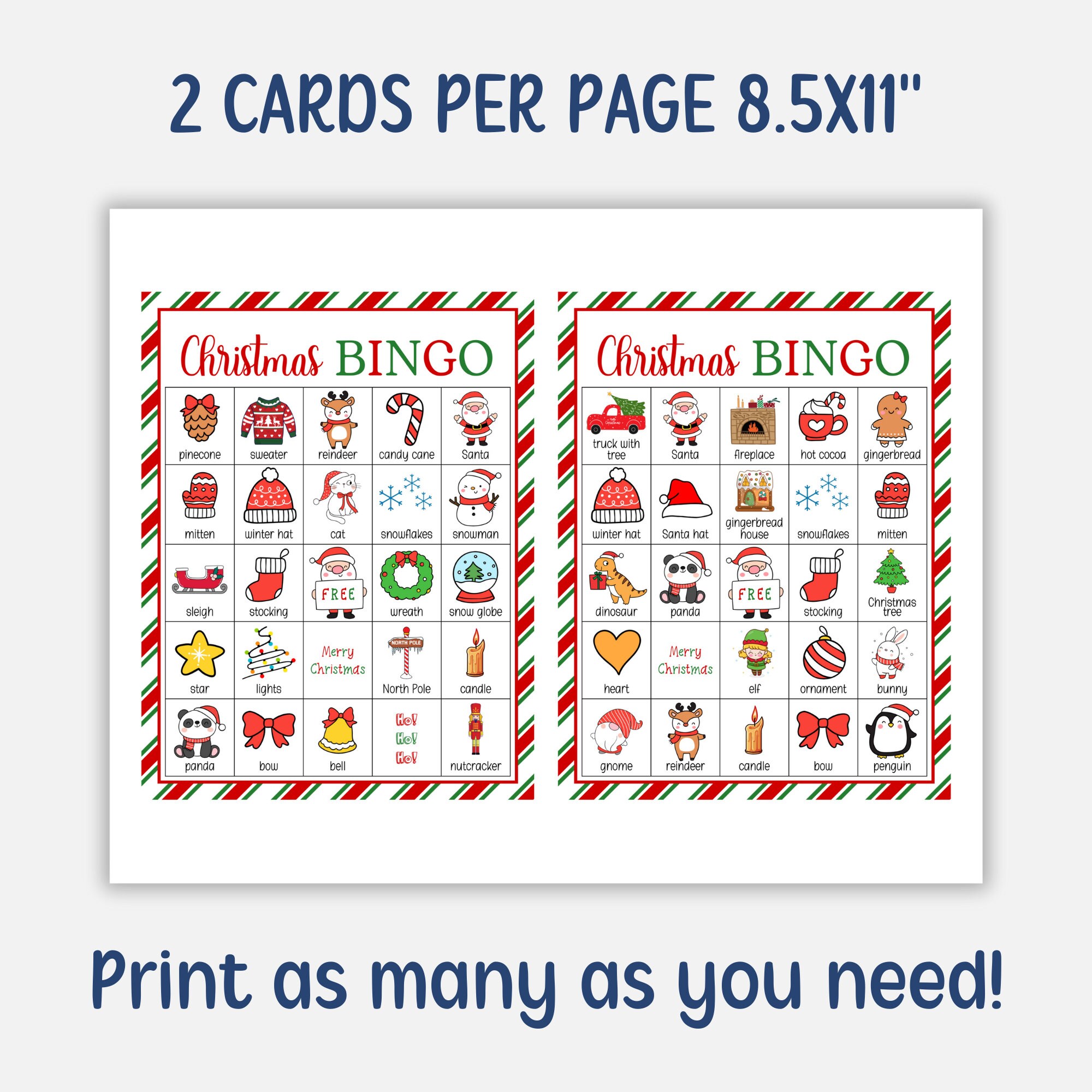 Christmas Bingo for 50, Work Holiday Bingo, Office Party Bingo ...