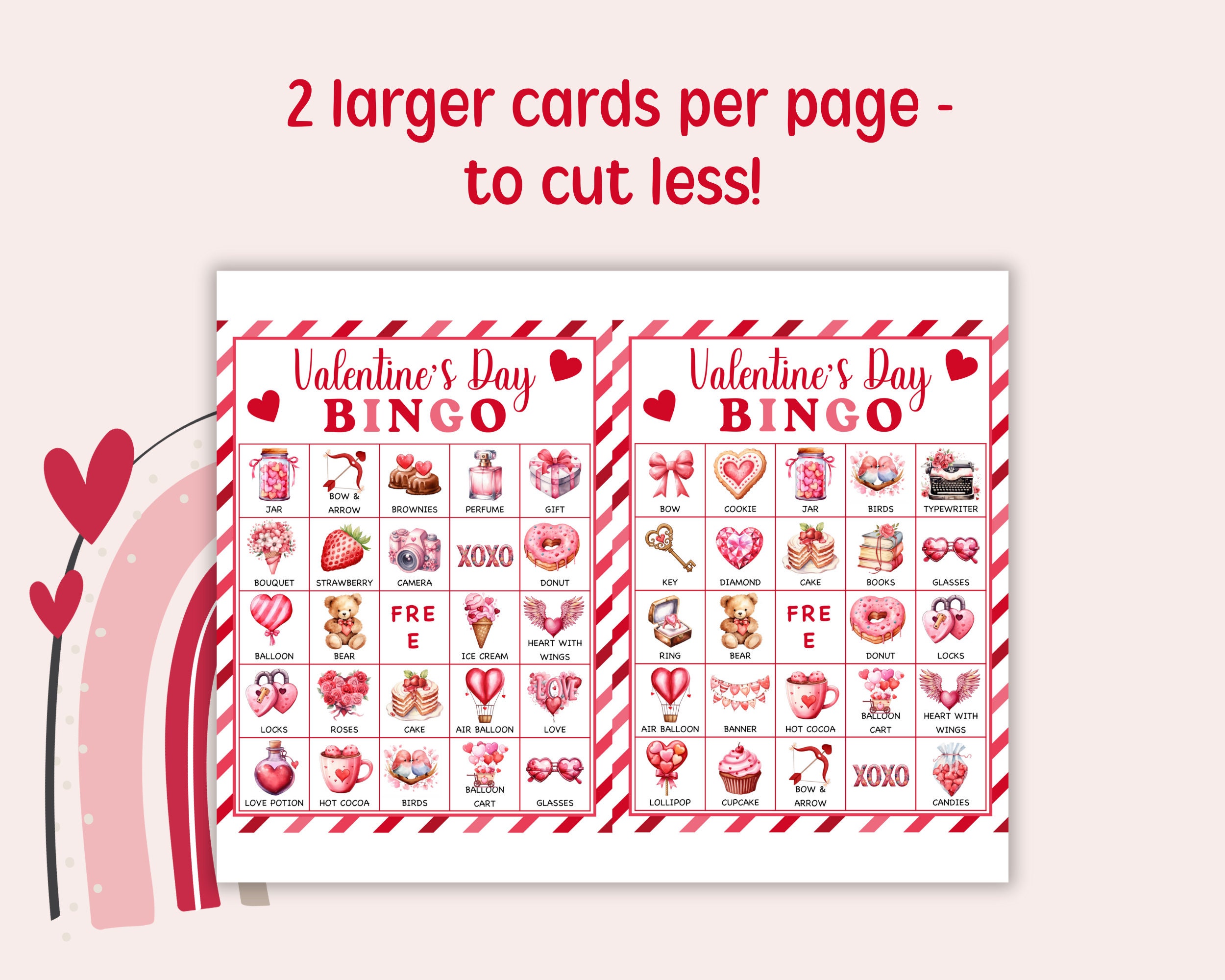 30 Valentine Bingo, Valentines Bingo, Valentines Day Bingo, Valentines ...