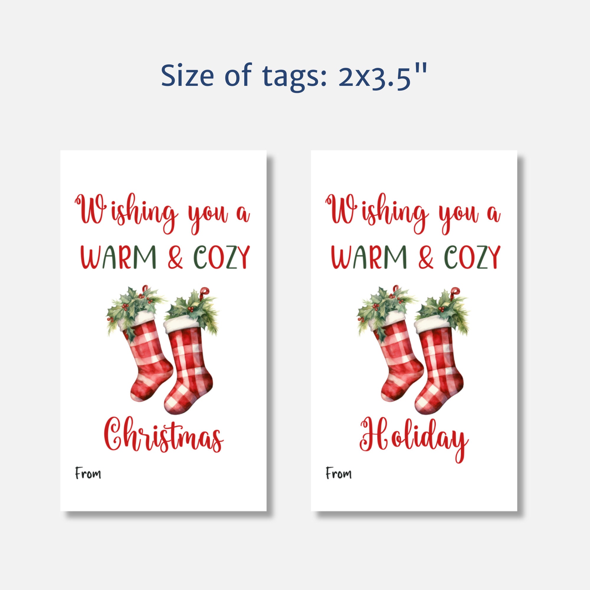 Christmas Gift Tags for Socks, Stocking Tags, Gift Tag, Teacher Gift ...