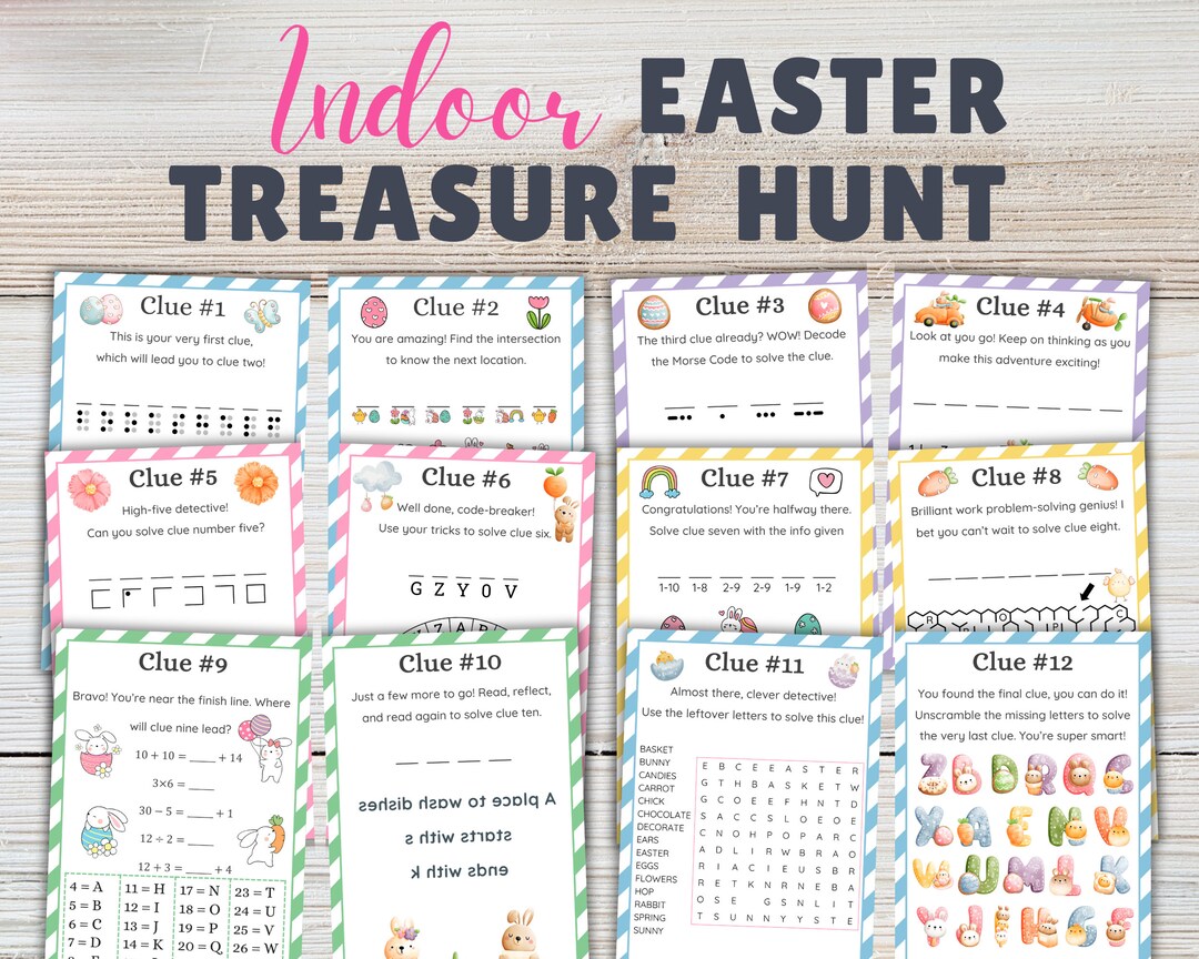 Easter Treasure Hunt for Kids, Easter Scavenger Hunt for Kids, Easter ...