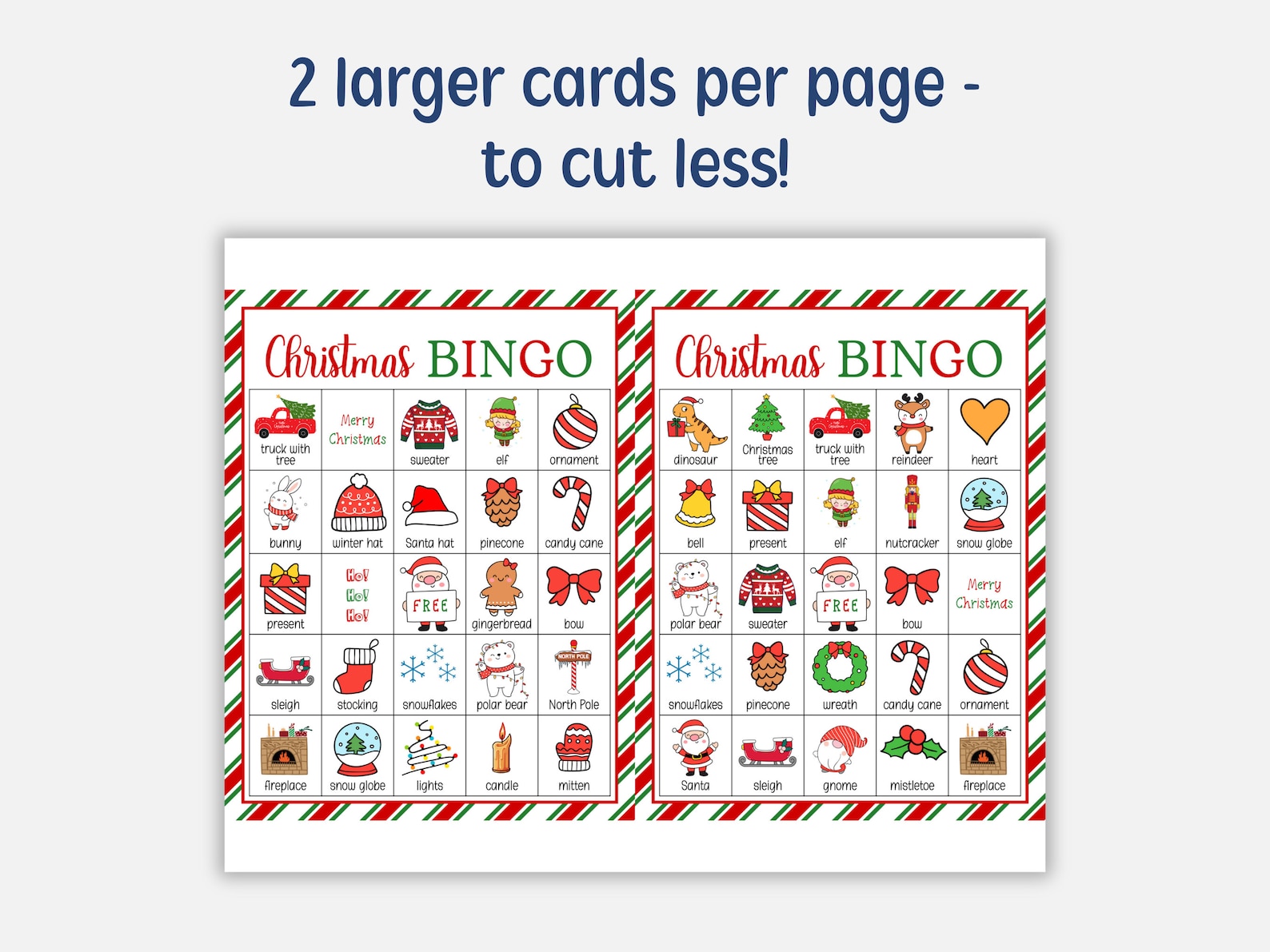 30 Christmas Bingo Cards, Printable Christmas Bingo Game for Kids ...