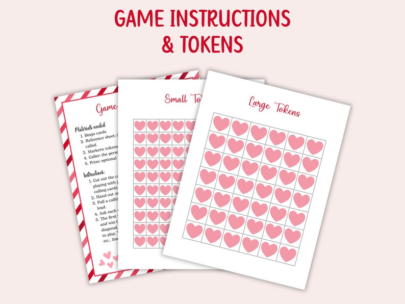 Valentine Bingo, Valentine Bingo Printable, Valentine Bingo Card, 50 ...