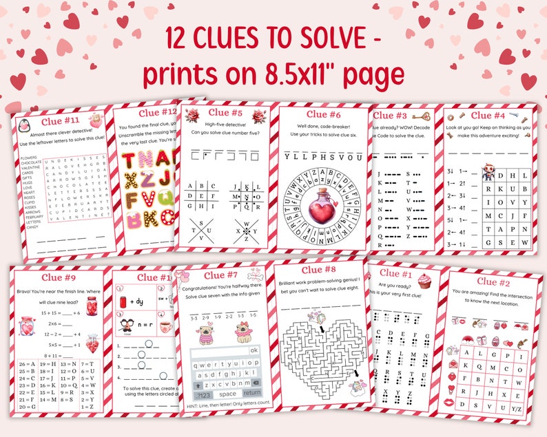 Valentine Scavenger Hunt, Kids Scavenger Hunt, Valentines Day Game ...