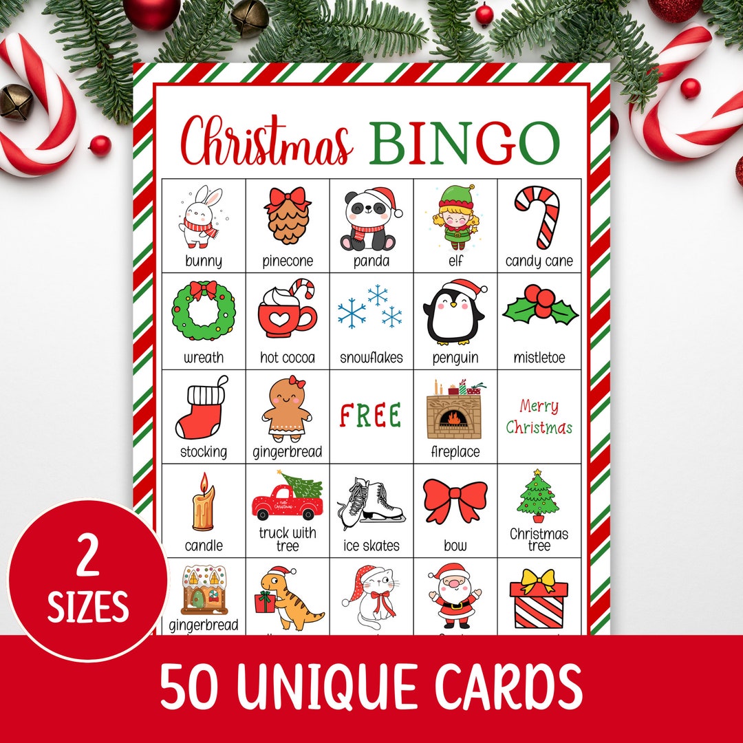 Christmas Bingo for 50, Work Holiday Bingo, Office Party Bingo ...