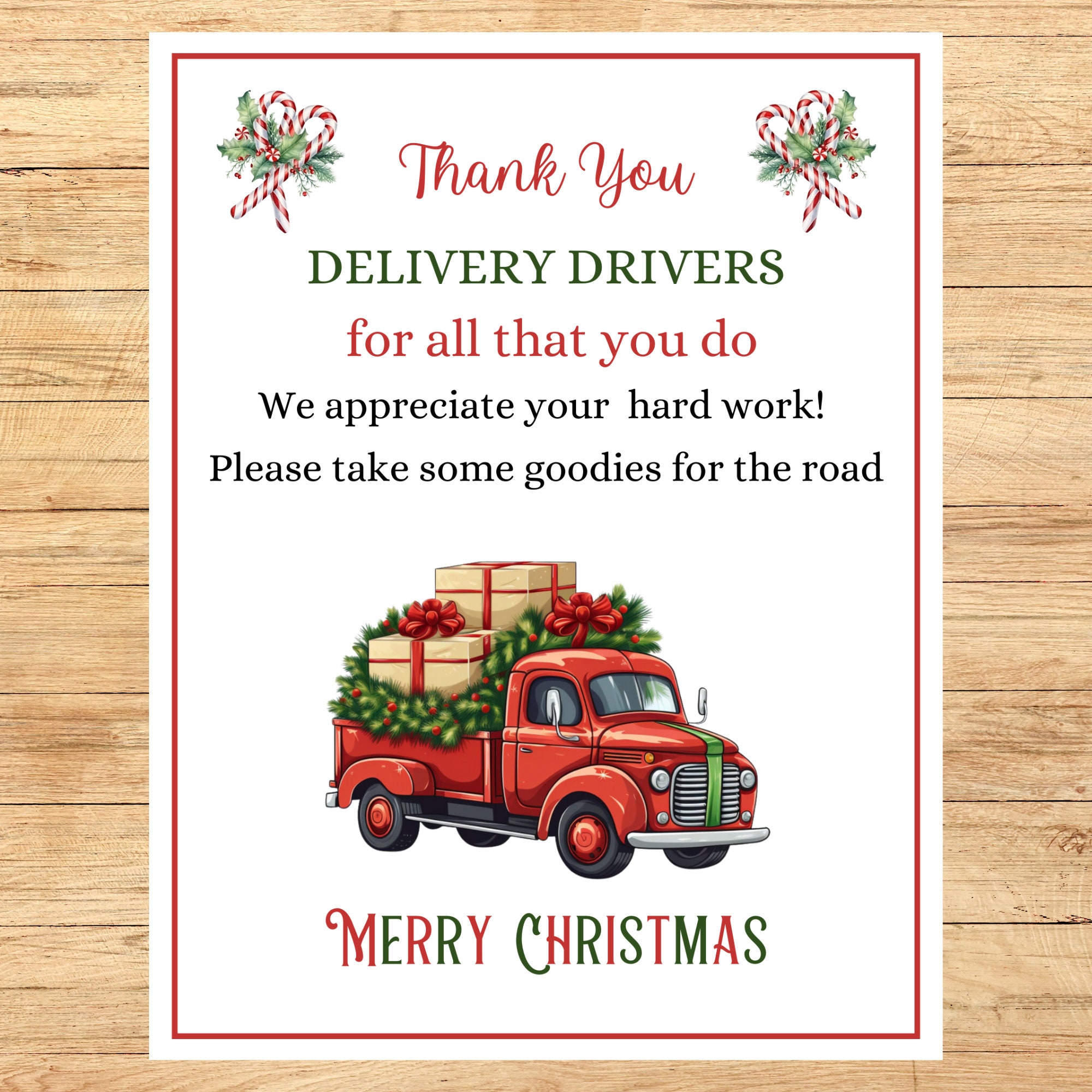 Delivery Driver Thank You, Thank You Delivery Driver, Thank You Sign ...