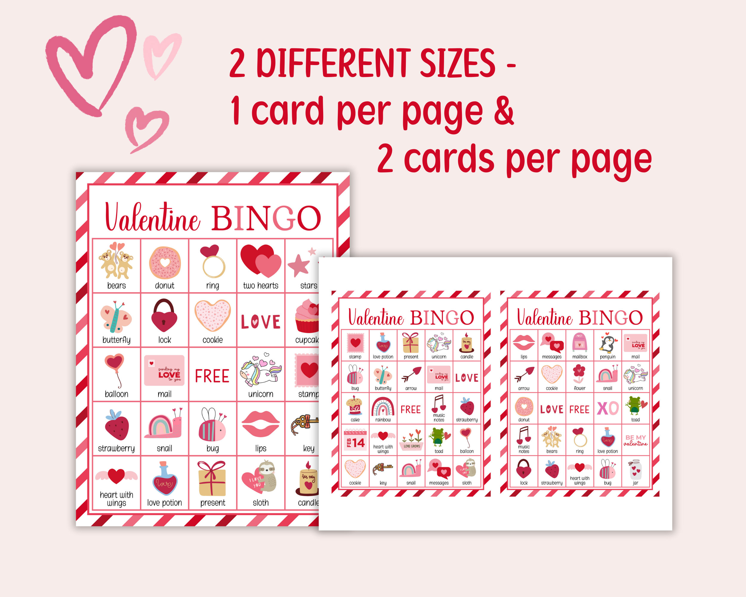 100 Valentine Bingo, Valentine Bingo Card, Valentines Bingo, Valentines ...