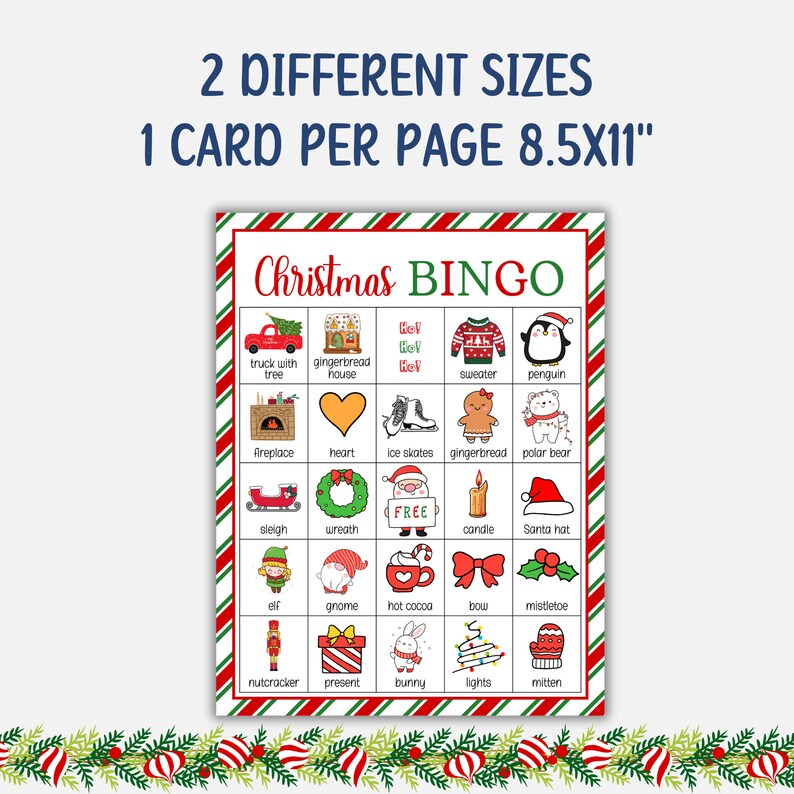 Christmas Bingo for 50, Work Holiday Bingo, Office Party Bingo ...