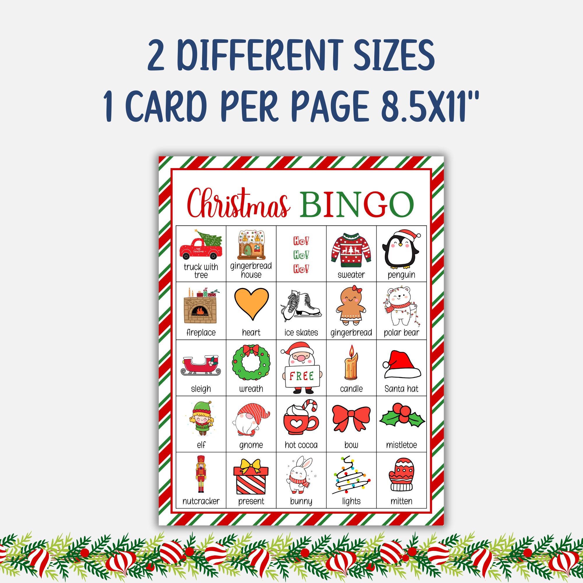 Christmas Bingo for 50, Work Holiday Bingo, Office Party Bingo ...