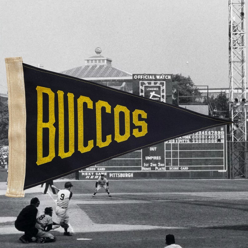 Buccos Pennant Handcrafted Vintage Style Pittsburgh Pirates Baseball ...