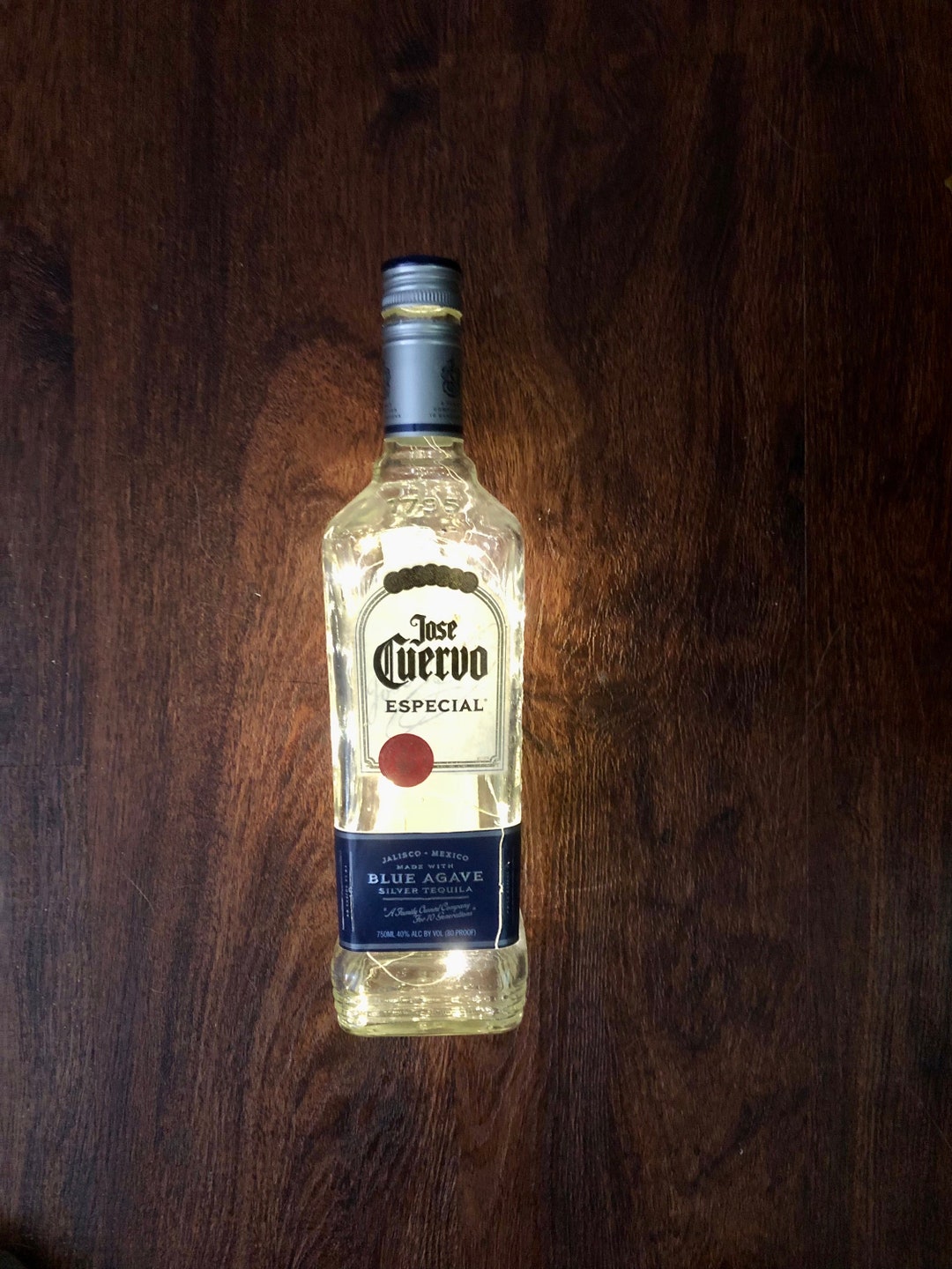 UPCYCLED 750 Ml Jose Cuervo Especial Tequilla Bottle With Mini LED ...