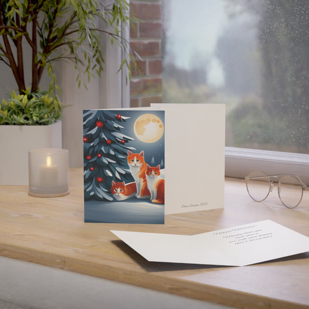Cat Lovers Christmas Card Cat Christmas Cards Cat Lover - Etsy