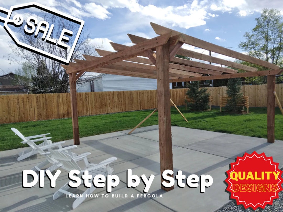 16x16 Lean-to Pergola or Pavilion Plans to Build Your Dream Outdoor ...