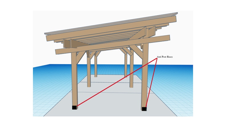 24x12 Lean-to Pergola or Pavilion Plans to Build Your Own Spacious ...