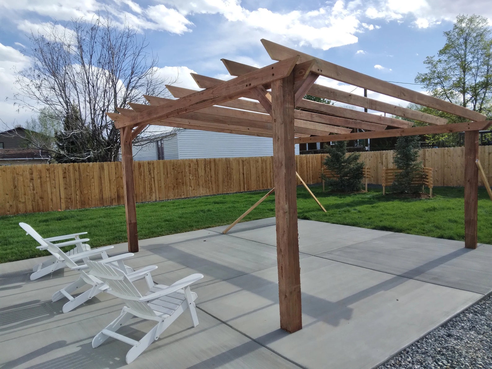 16x16 DIY Lean-to Pergola Plans to Build a Patio Cover (bonus Hardware ...
