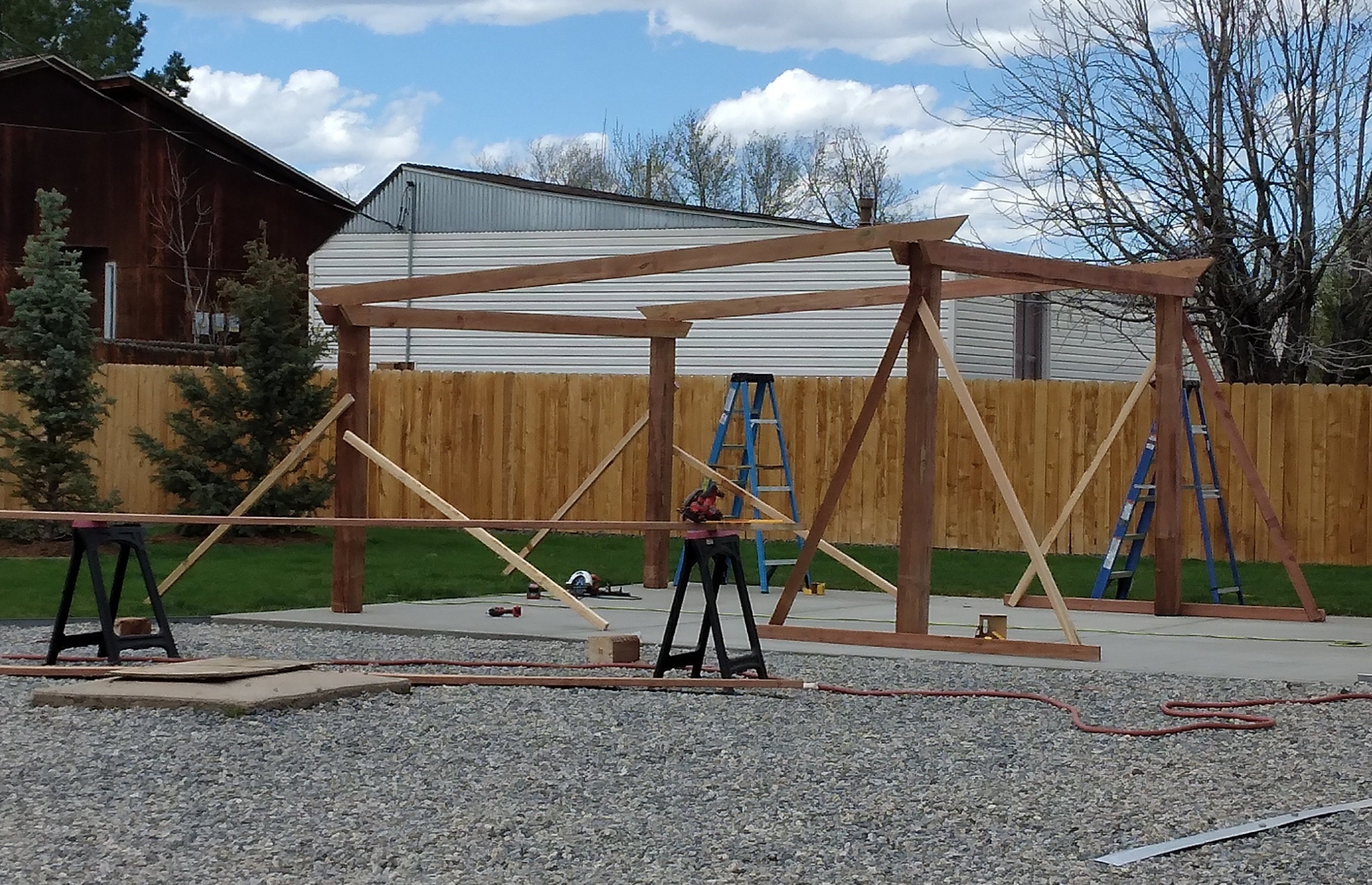 16x16 DIY Lean-to Pergola Plans to Build a Patio Cover bonus Hardware ...