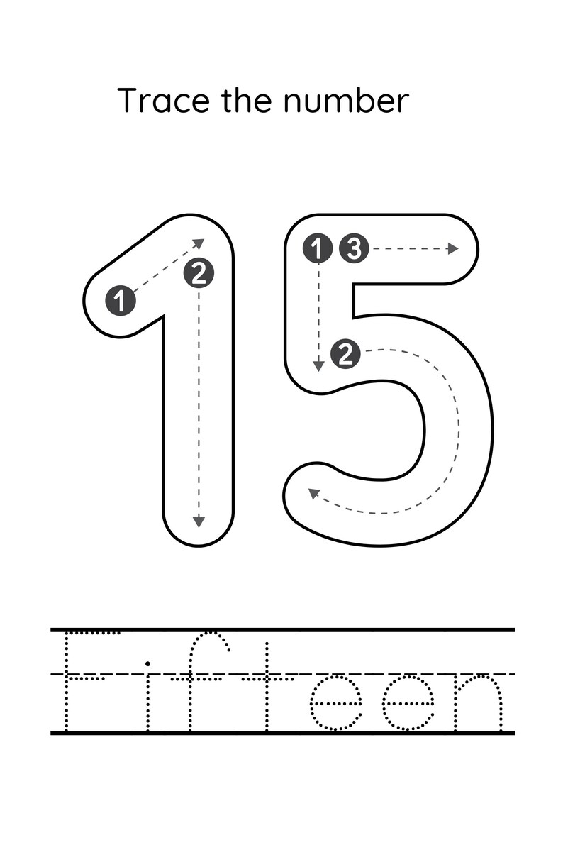 Number Tracing Book for Kids: Numbers 1-15 (digital Download) - Etsy