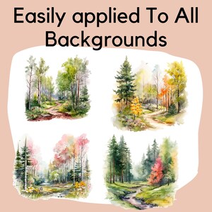 Forest Clipart, Spring Landscape, Geenery Clipart, Nature Clipart ...