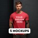 Red T-shirt Mockup Bundle, Sport-tek ST350 Mens T-shirt Mockup Bundle ...