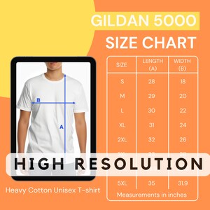 Gildan 5000 Size Chart, G5000 Size Chart, T-shirts Size Chart, Unisex ...
