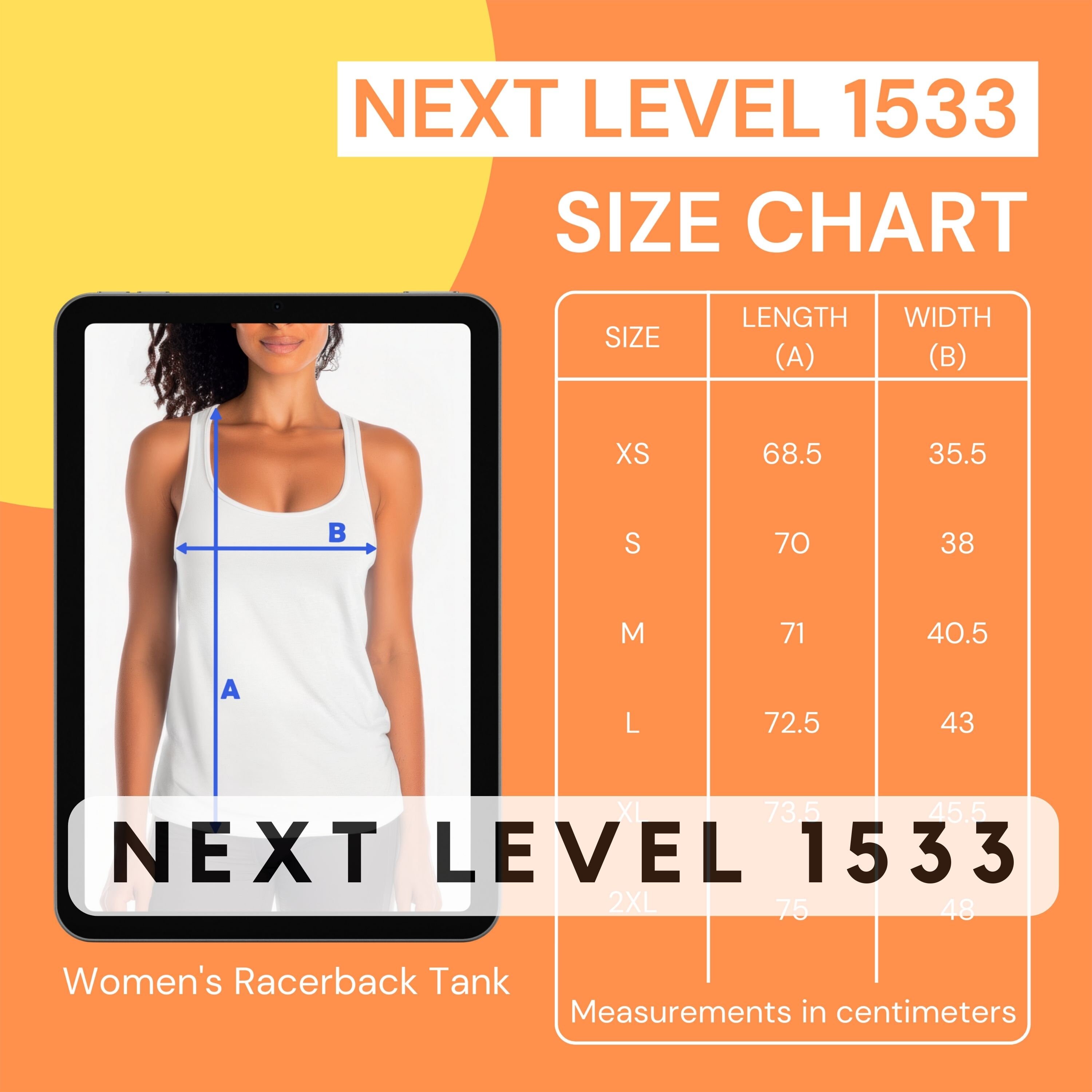 Next Level 1533 Size Chart, Tank Top Size Chart, Size Chart 1533 ...