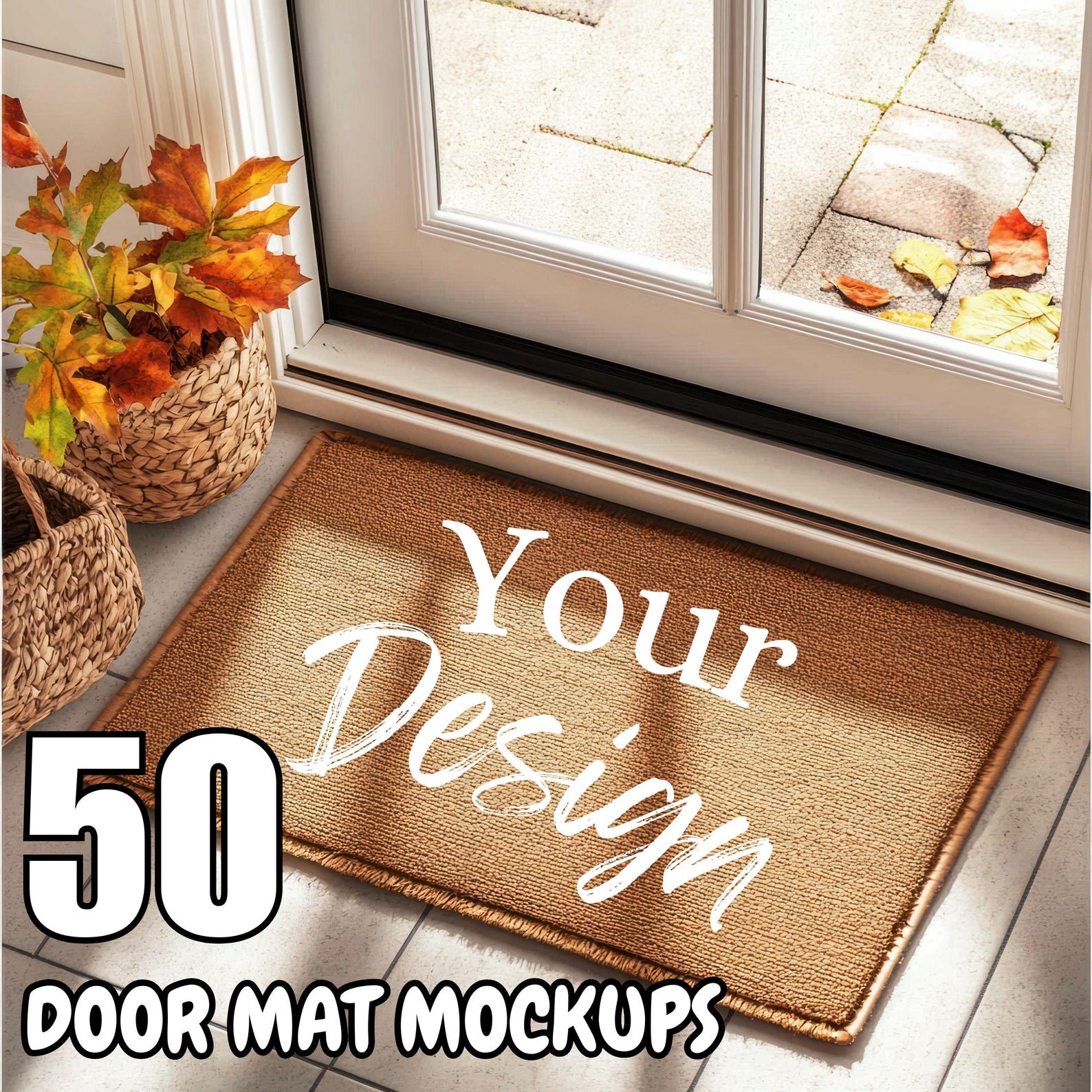 Doormat Mockup Bundle, Customizable Door Mat Mock Up, Floor Mat Mockup ...