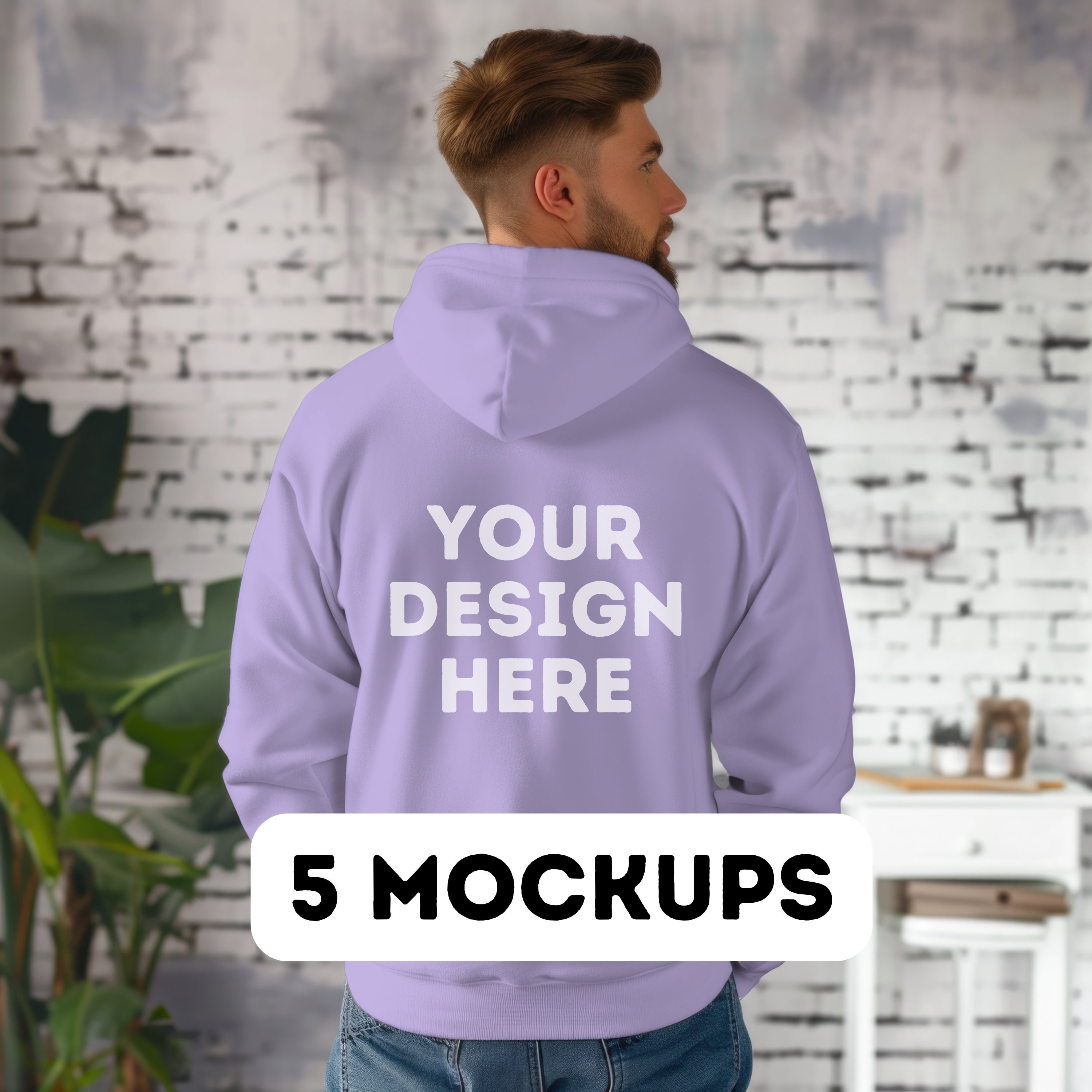 Gildan 18500 Orchid Mockup Bundle, Orchid Hoodie Back Mockup, G185 ...