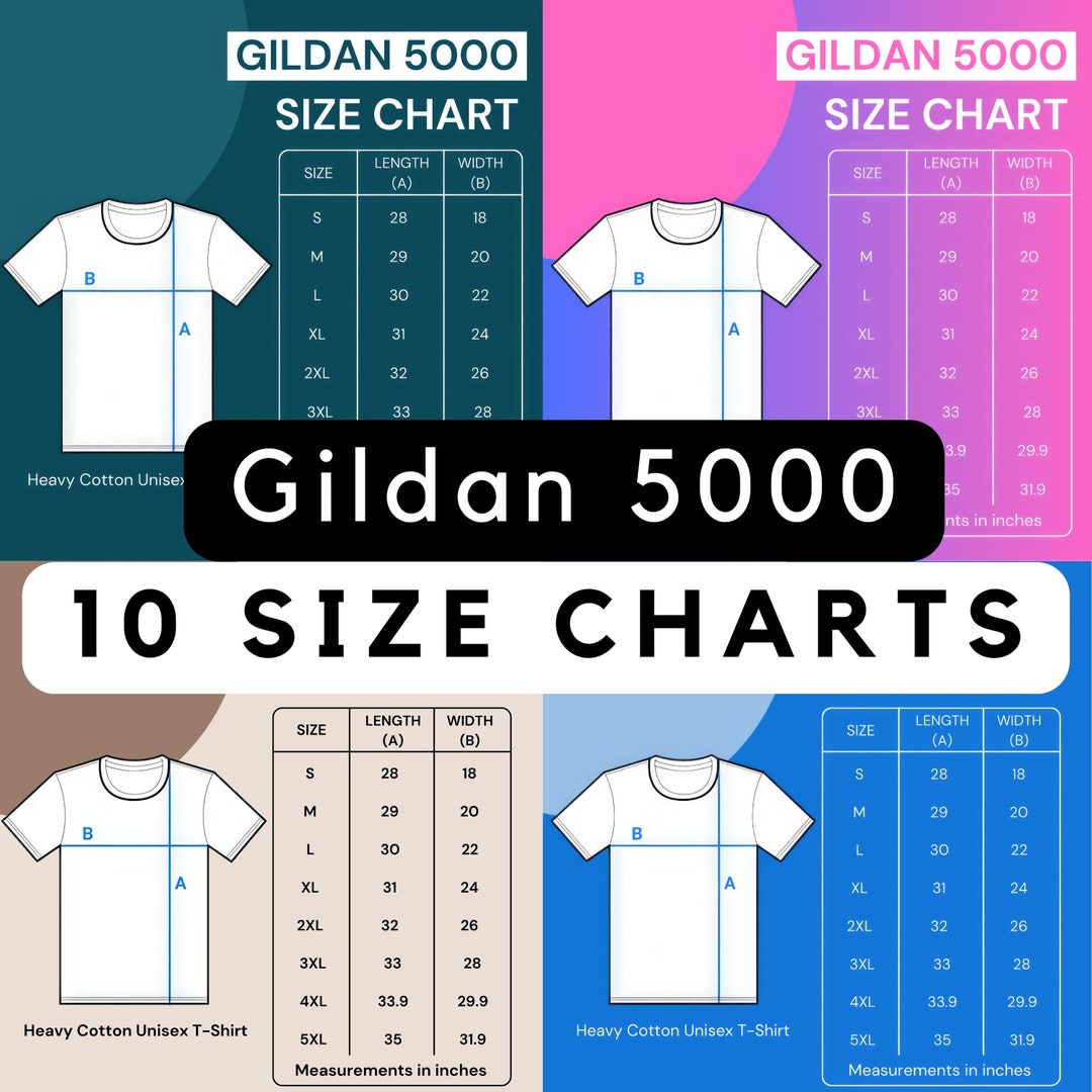 Gildan 5000 Size Chart G5000 Size Chart T shirts Size Chart Unisex