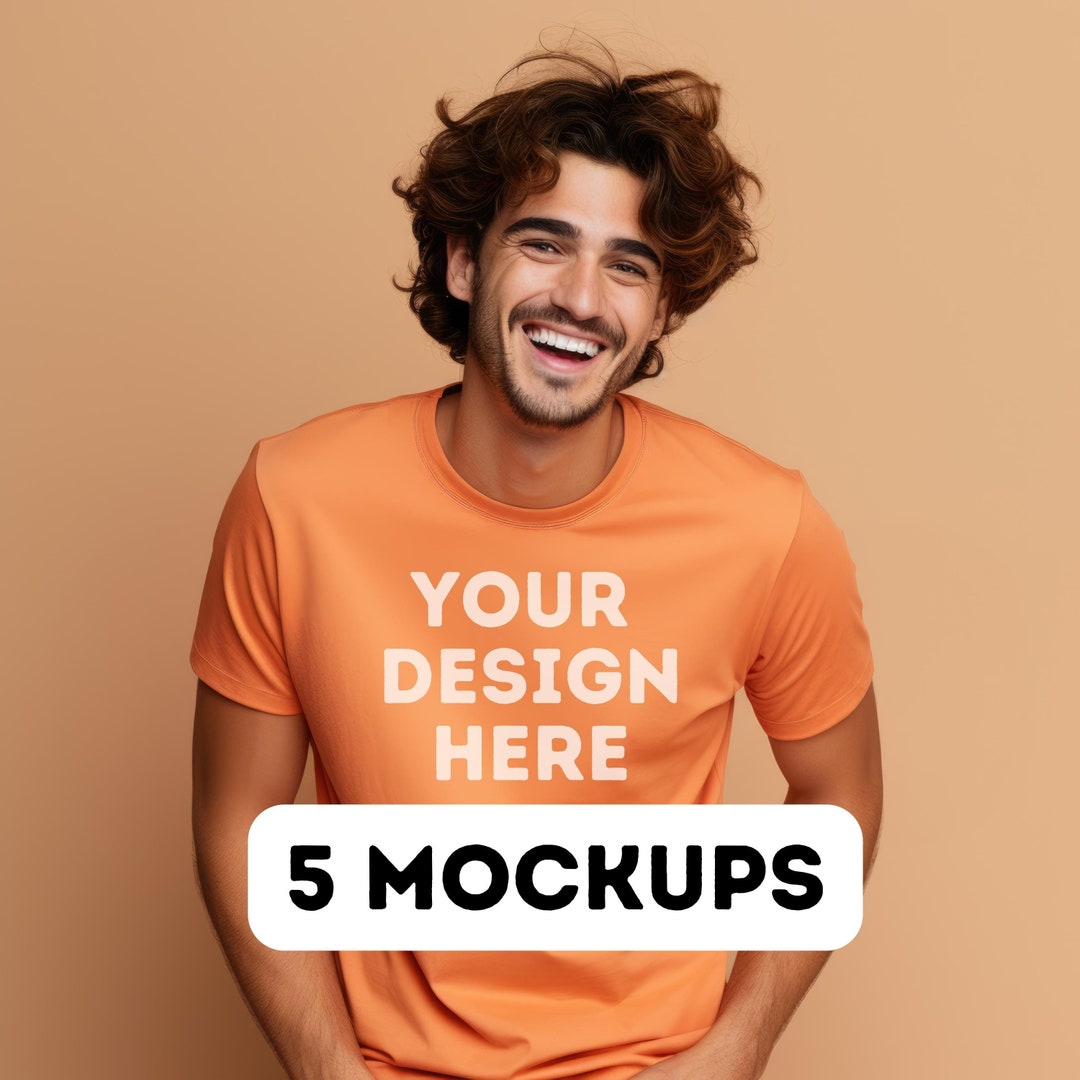 C1717 Melon Orange Mockup Bundle, Comfort Colors Melon Unisex Mock-up ...