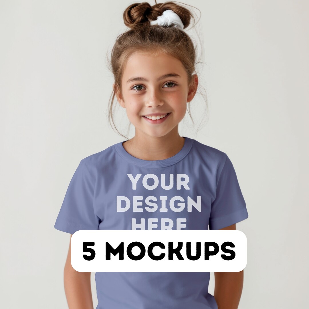 Bella Canvas 3001Y Lavender Blue Mockup Bundle, Cute Kids Mockup, Kids ...