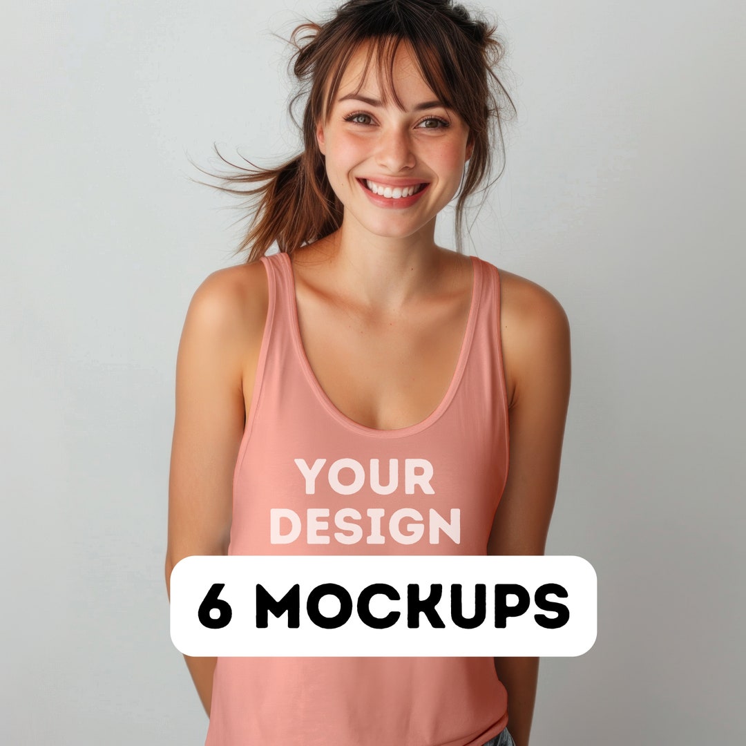 Next Level 1533 Mockup Desert Pink Tank Top Mockup, Next Level Mock-up ...