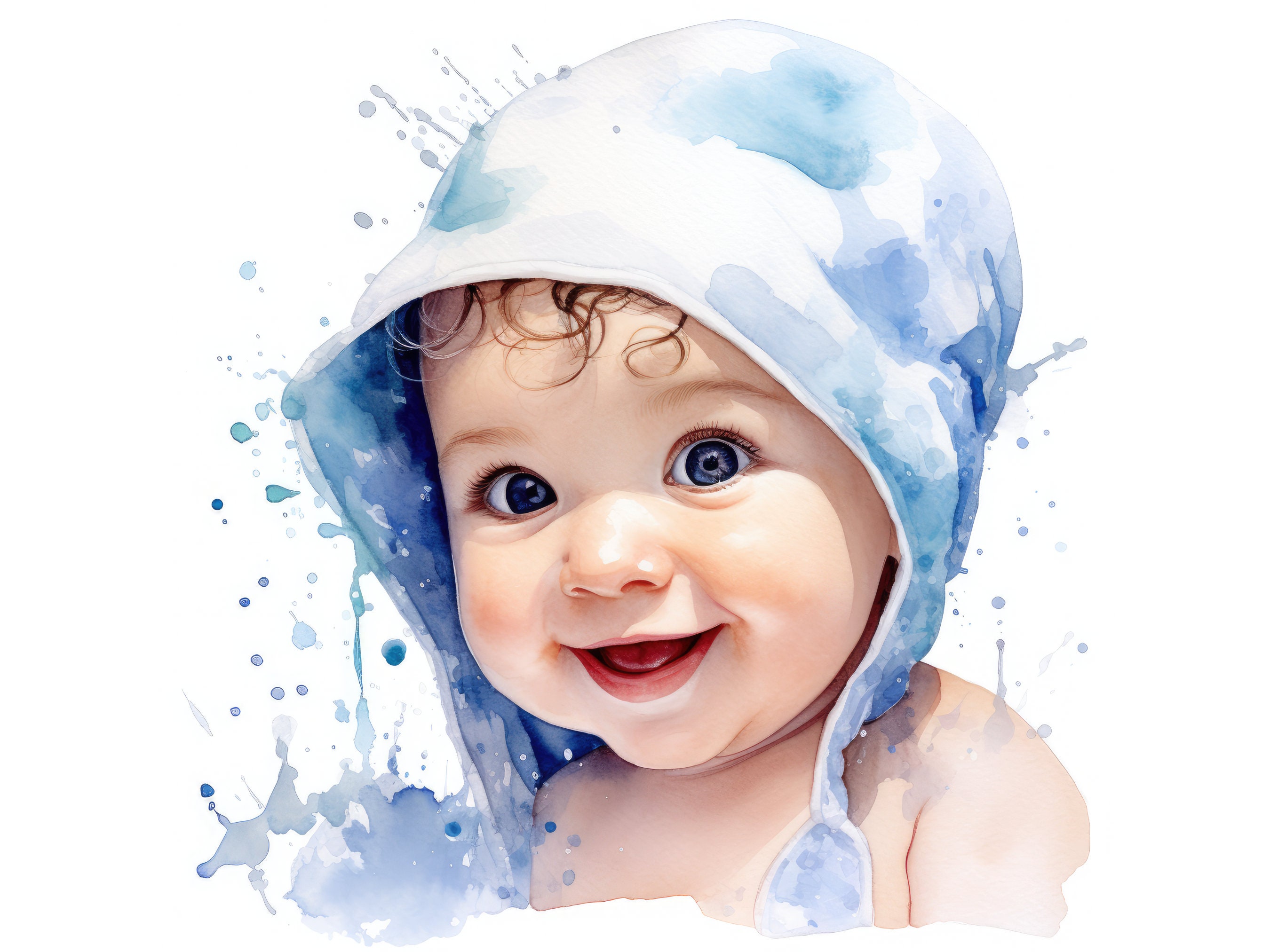Babies Clipart PNG Bundle Design, Cute Babies, Watercolor Print, Baby ...
