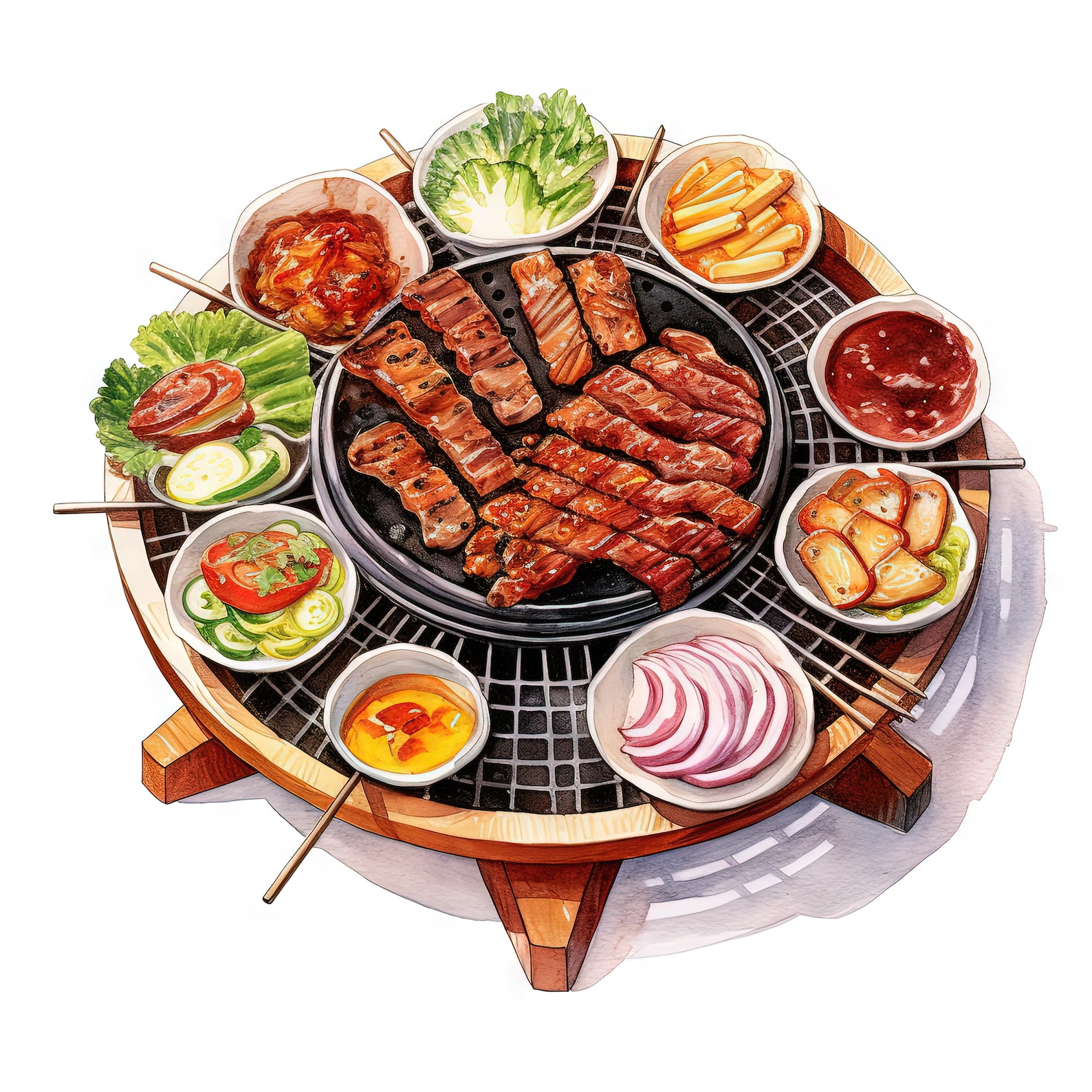Korean Barbecue Clipart Korean Food Korean Bbq Korea Food Wallpaper ...