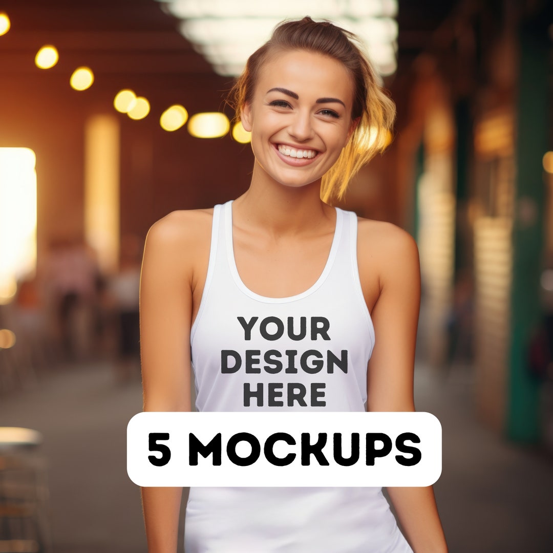 Next Level 1533 Mockup White Tank Top Mockup, Next Level Mock-up Bundle ...